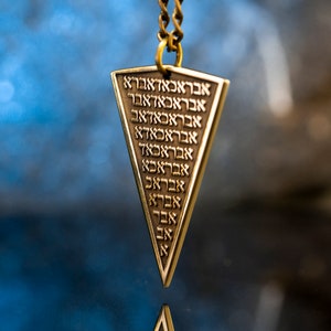 Abracadabra Hebrew Arrow Point Mystical Kabbalah Amulet Abraxas Pendant ...