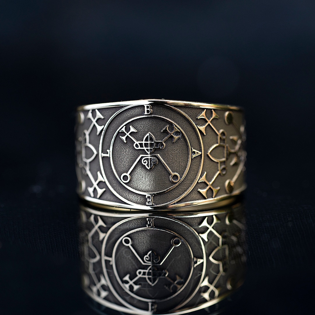 King Bael Brass Ring: Occult Seal, Sacred Geometry (adjustable) - Etsy