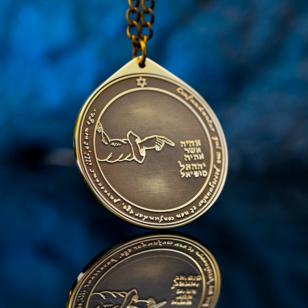 The Fourth Pentacle of the Moon Pendant Solomon Kabbalah Amulet ...