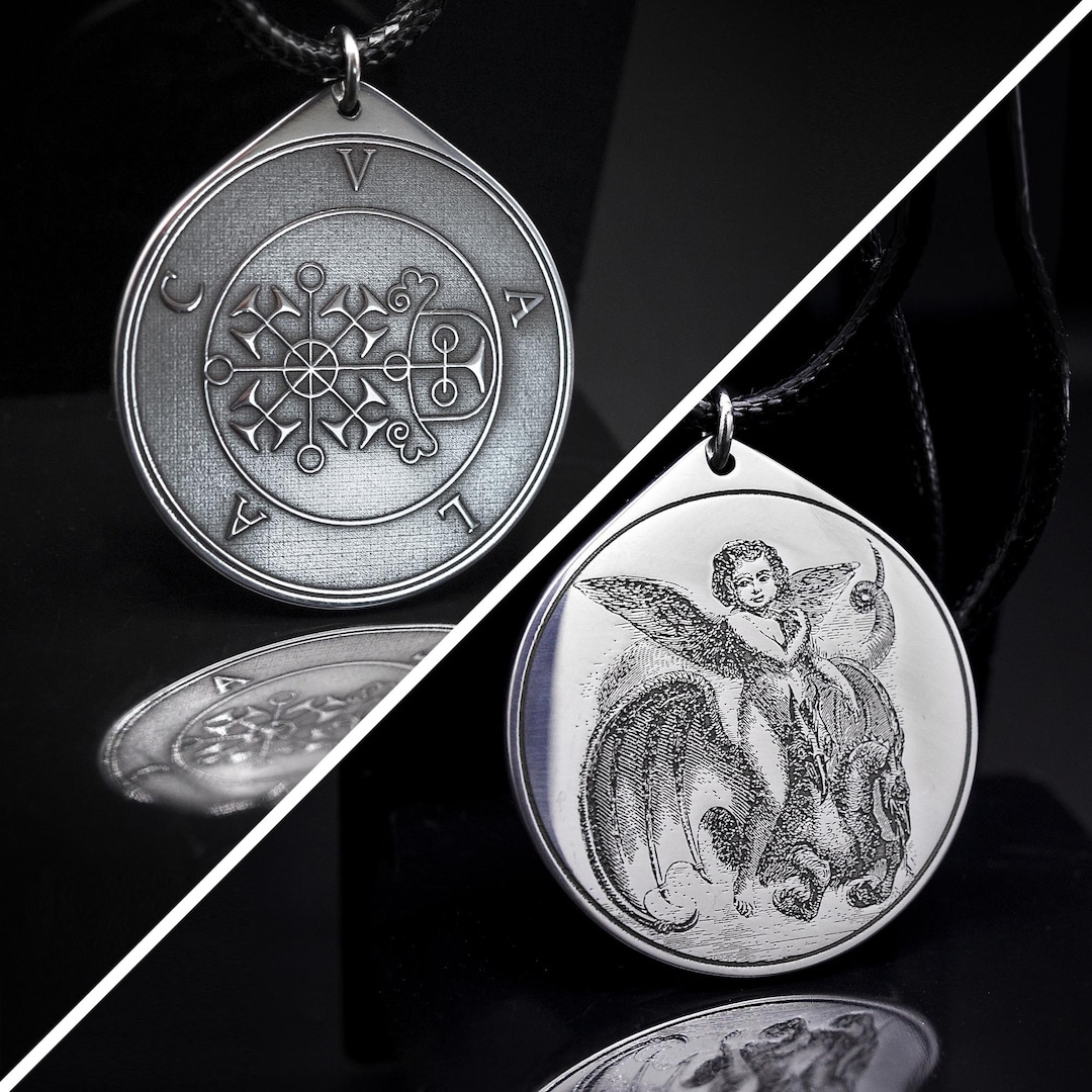 Valac Teacher of True Answers of Hidden Treasures - Lesser Key of Solomon Seal Amulet Pendant ...