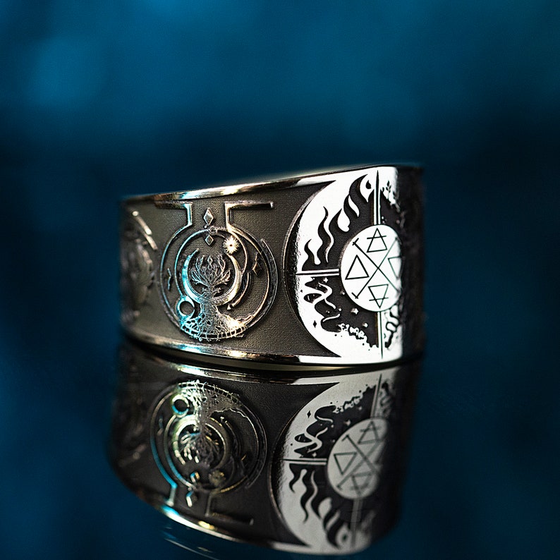 Elemental Alchemy Ring of Creation: Uniting Life Death and - Etsy