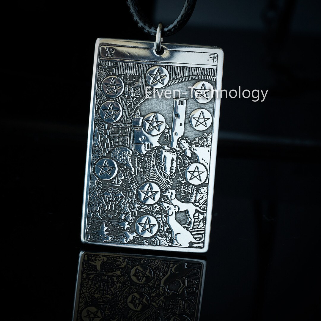 Ten of Pentacles Minor Arcana Tarot Card Pendant | Occult Accessories ...