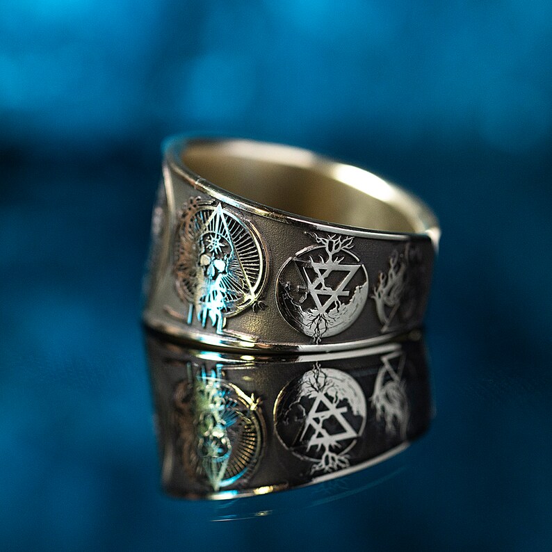 Elemental Alchemy Ring of Creation: Uniting Life Death and - Etsy
