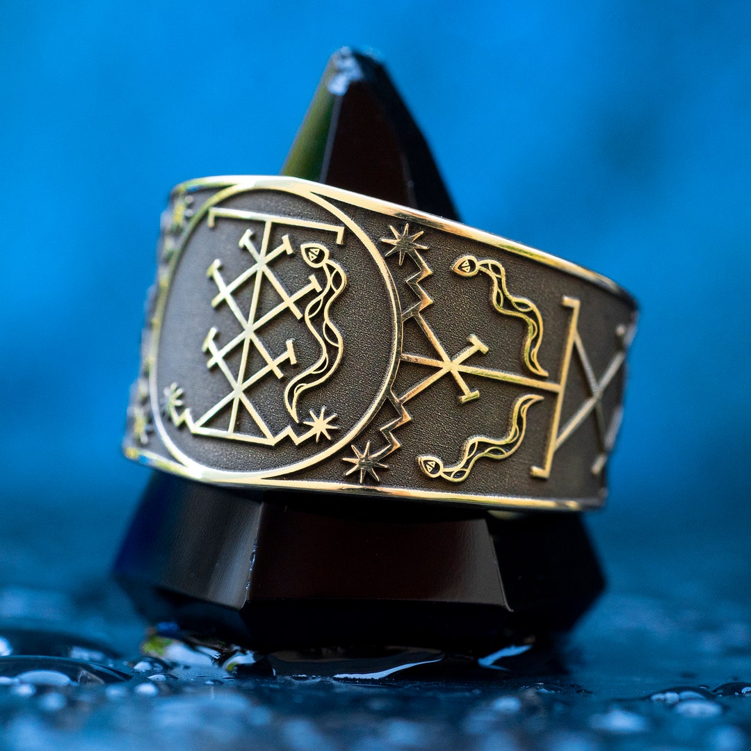Shango Veve Ring: Orisha Deity Amulet of Power and Thunder, Vodou ...