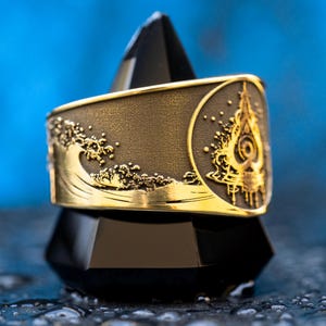 Alchemical Water Symbol Ring for Intuition and Healing | Occult ...