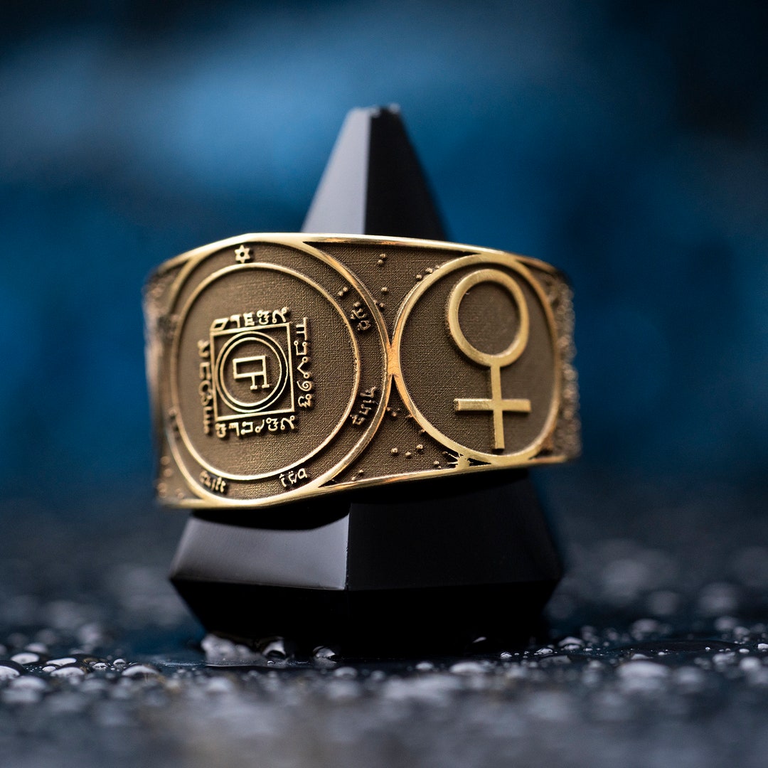 Goetia Fifth Pentacle of Venus Ring: Holy Planetary Seal, Adjustable ...