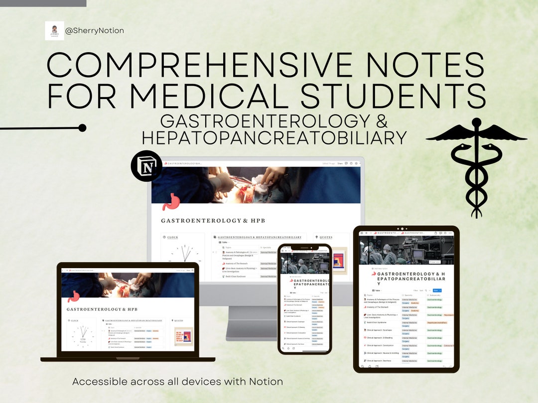 Notion Template: Gastroenterology & HPB Medical Notes (digital Download ...