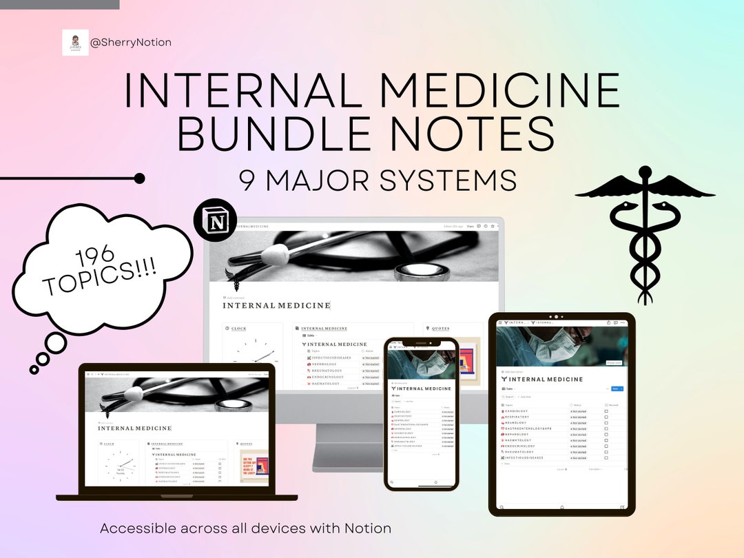 Internal Medicine Notion Template: Complete Medical School Notes ...