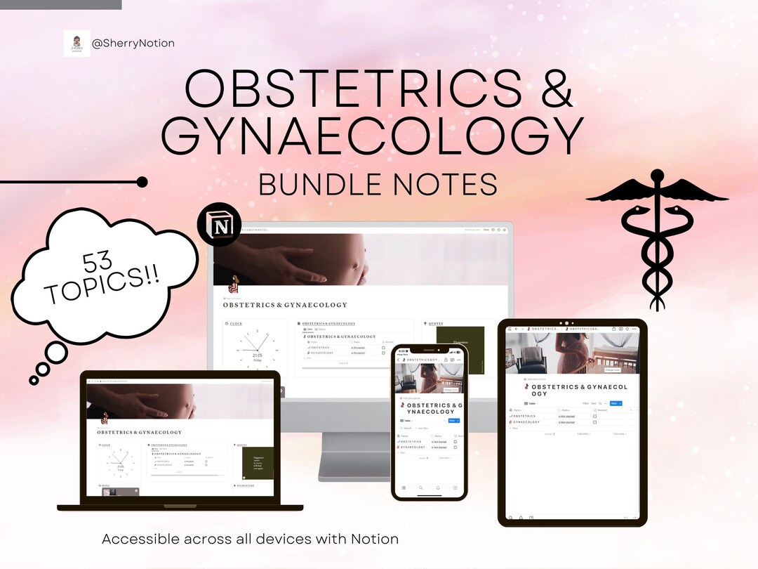 Obstetrics & Gynecology Notion Template: Medical Student Bundle ...