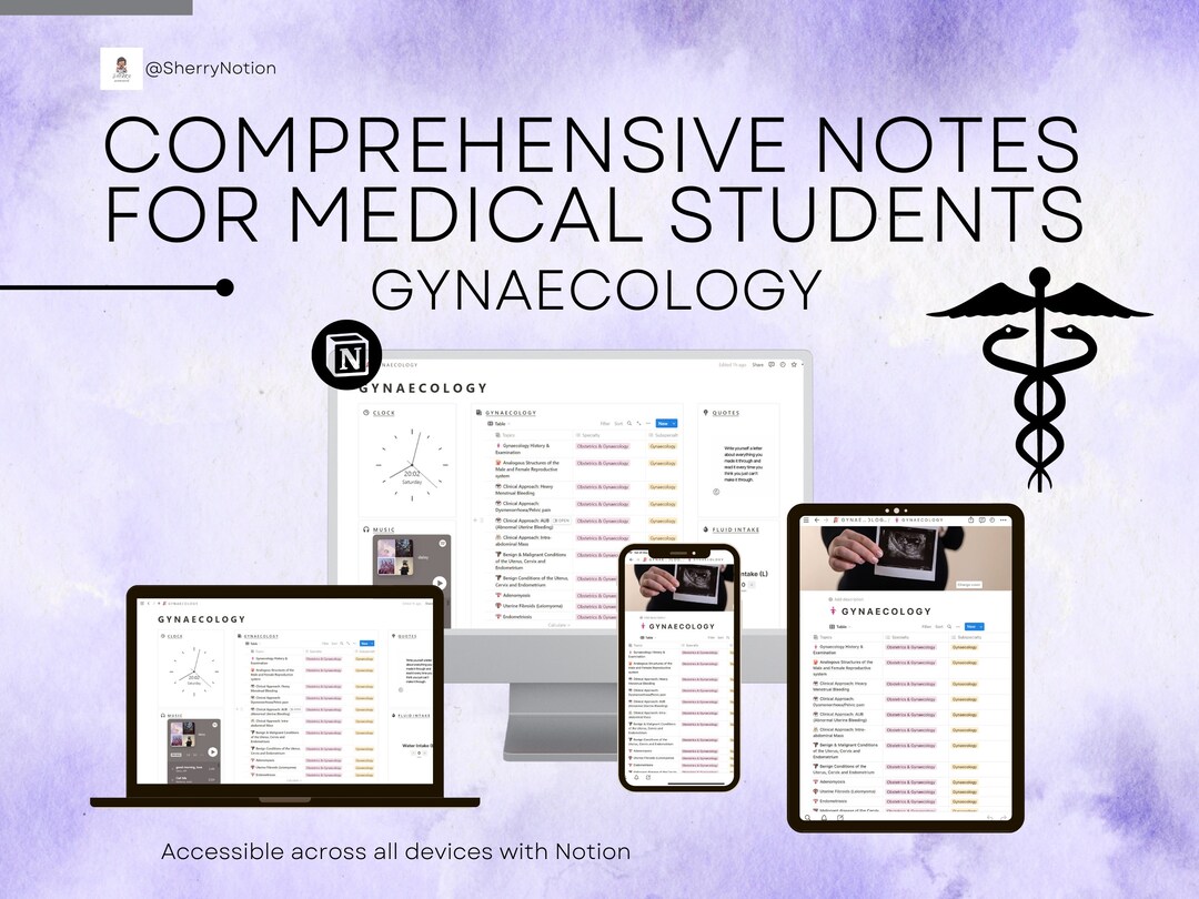 Gynaecology Notion Template: Medical Student Digital Notes (digital ...