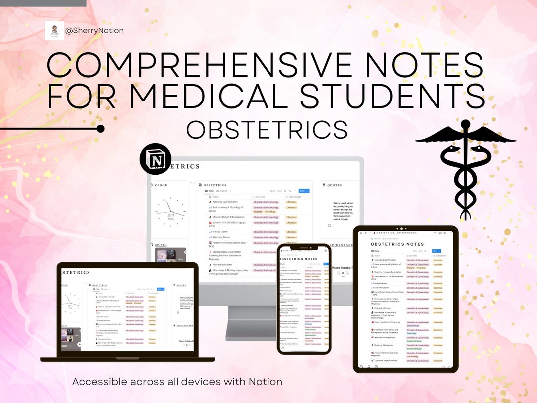 Obstetrics Notion Template: Medical Student Digital Notes (30 Topics ...
