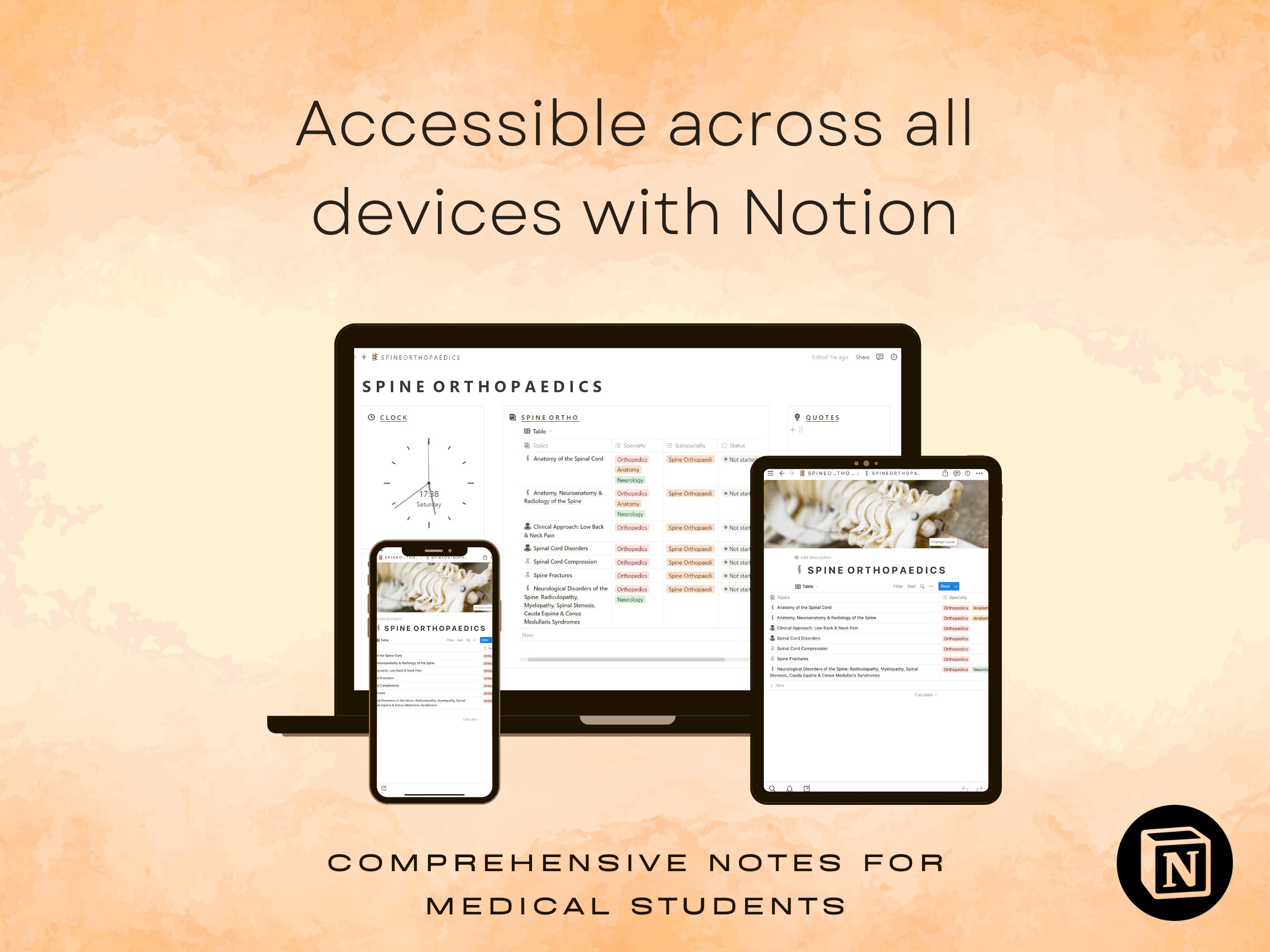 Notion Templates for Medical Students Medical Notes Digital Notes Spine ...