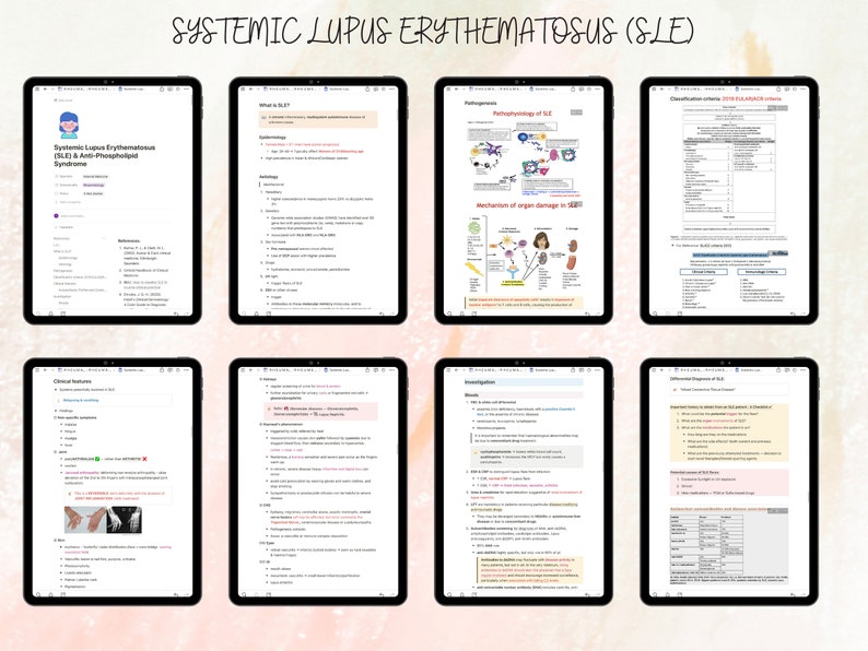 Rheumatology Notion Template: Medical Student Digital Notes (digital ...
