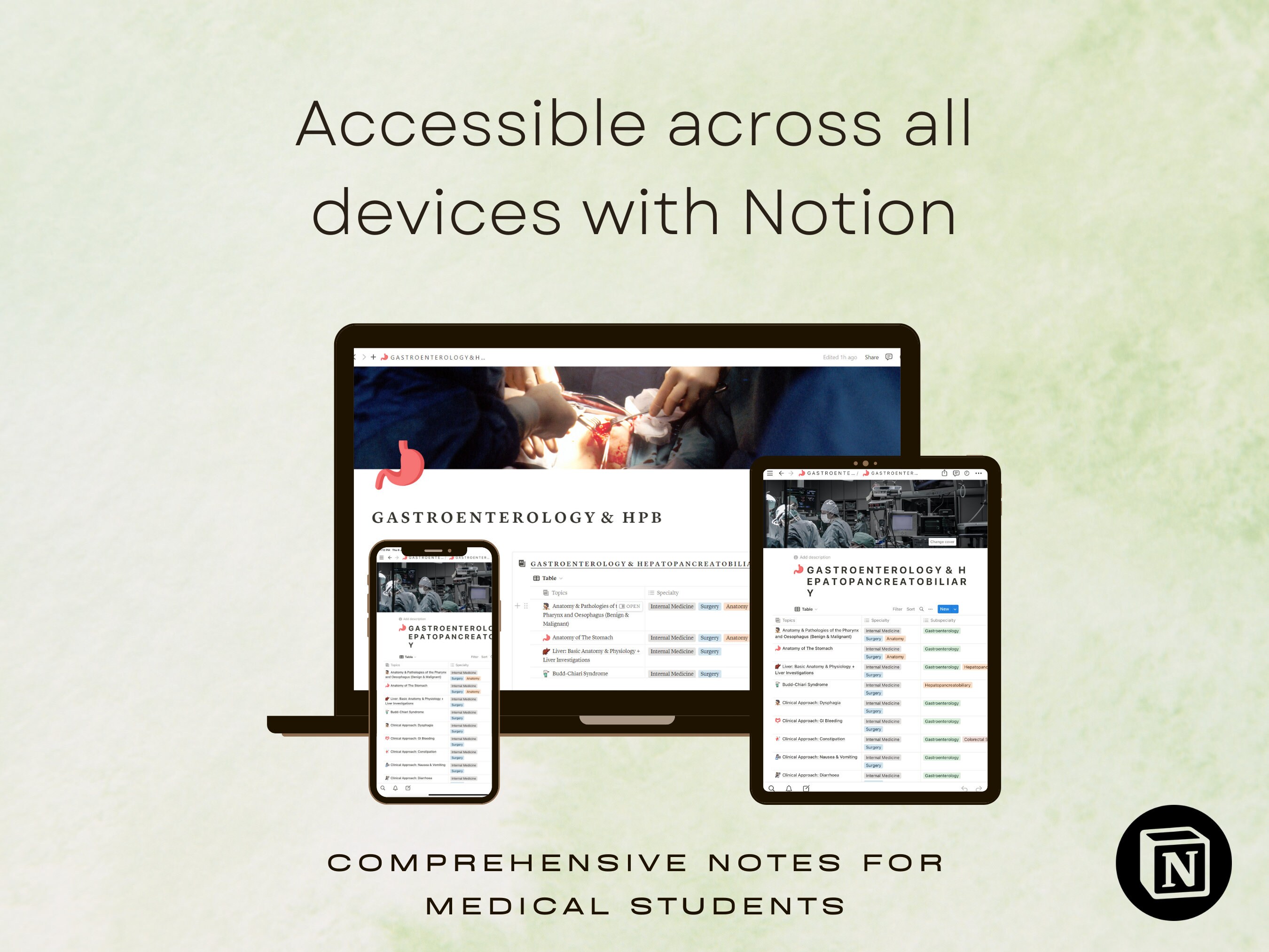 Notion Template: Gastroenterology & HPB Medical Notes (digital Download ...
