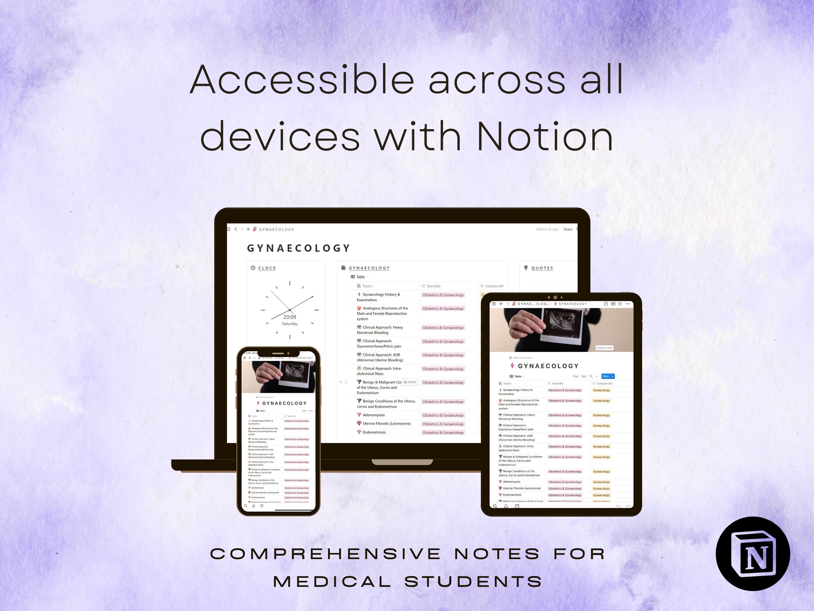 Gynaecology Notion Template: Medical Student Digital Notes (digital ...