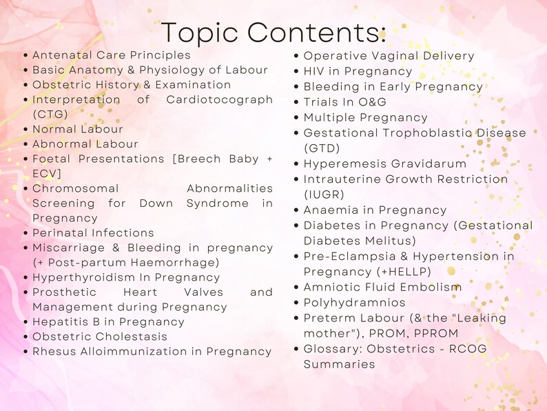 Obstetrics Notion Template: Medical Student Digital Notes (30 Topics ...