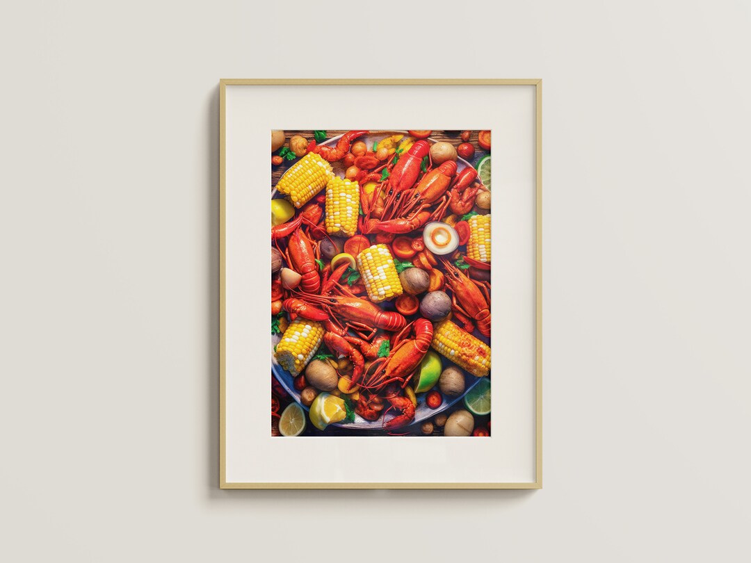Crawfish Boil Poster | Minimalist Digital Print | Food | Wall Art - Etsy