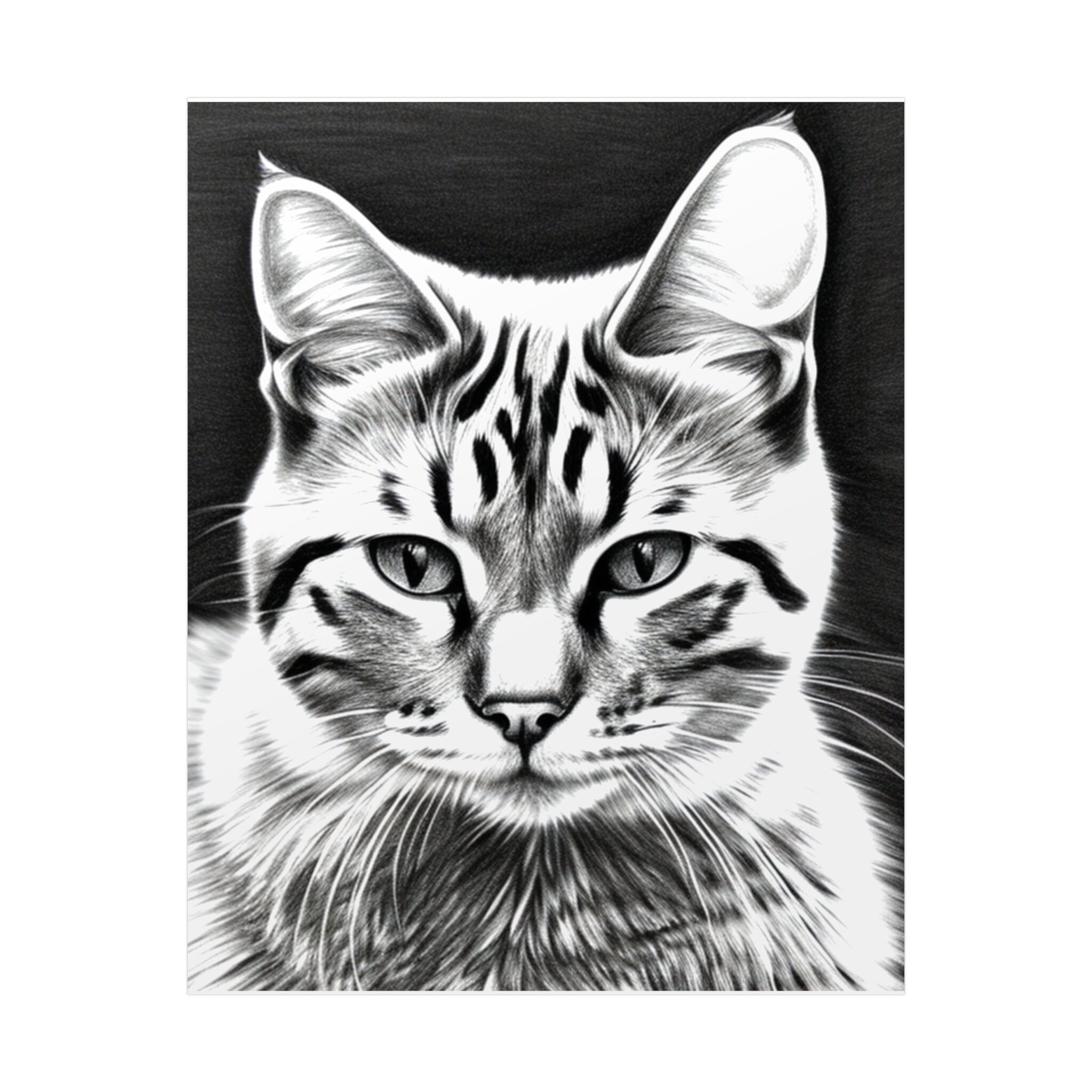 Cat Drawing Print - Rolled Poster - Etsy