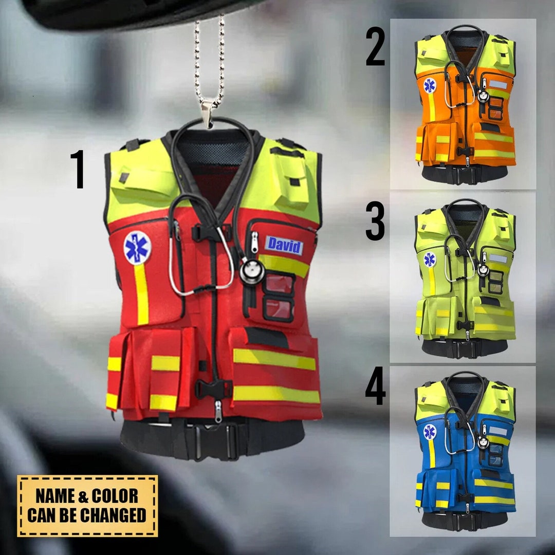 Personalized Emt Paramedic Safety Vest Christmas Acrylic Etsy