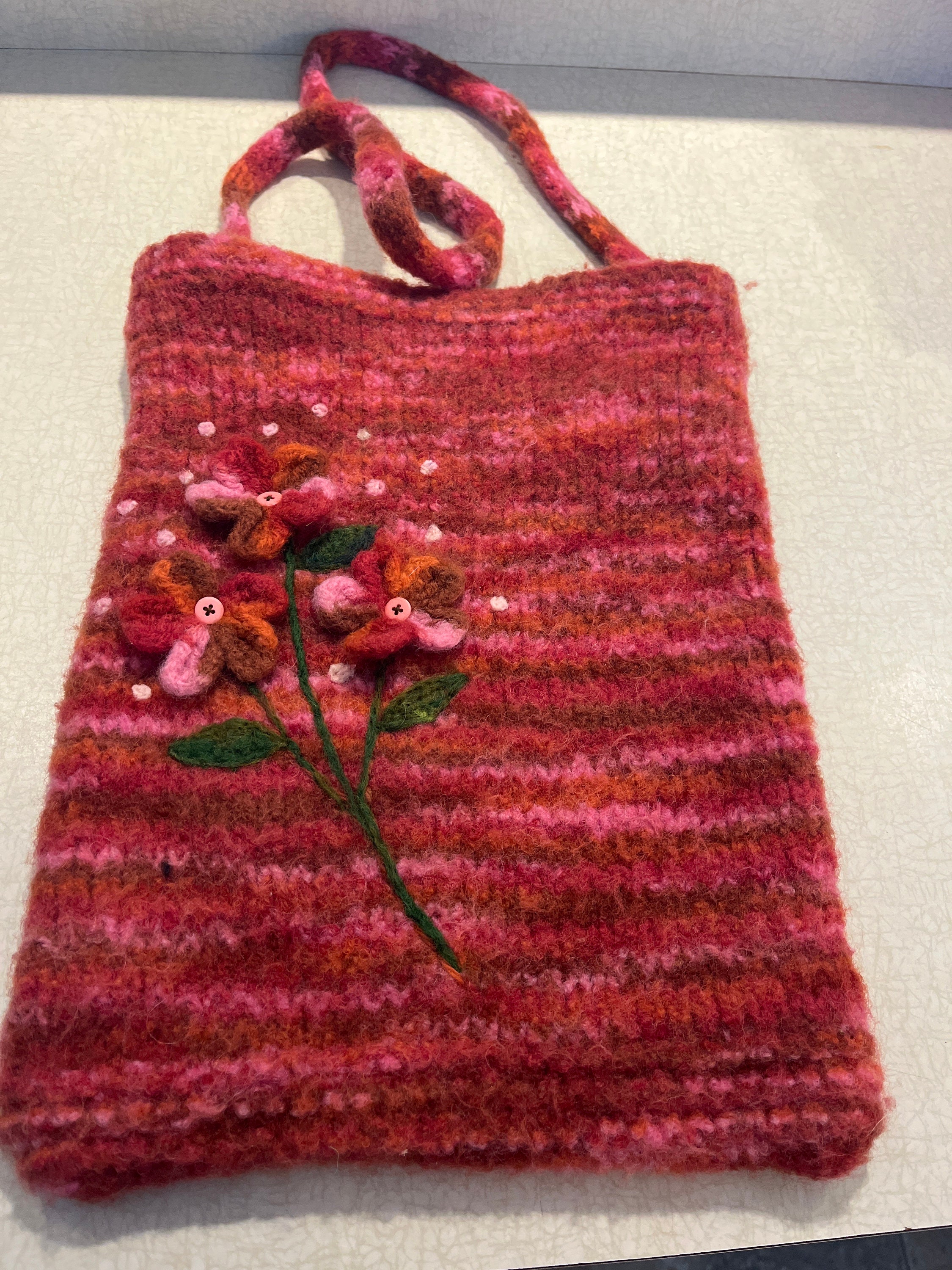 Purse Large Boiled Wool Shades of Pink Felted Wool Design - Etsy