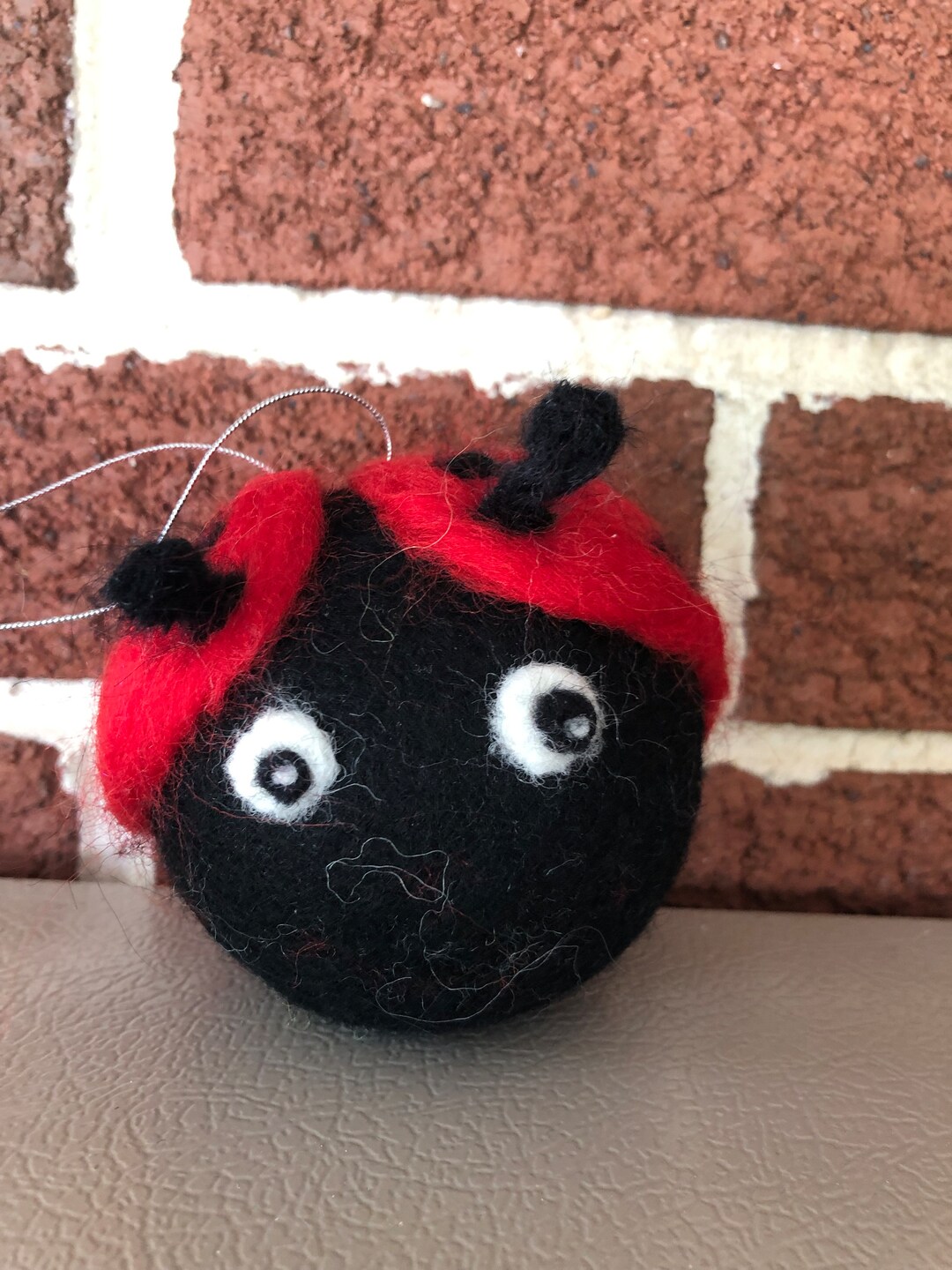 Ball Felted Wool Lady Bug Ornament - Etsy