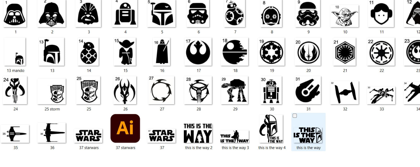 Starwars Vector Files - Etsy