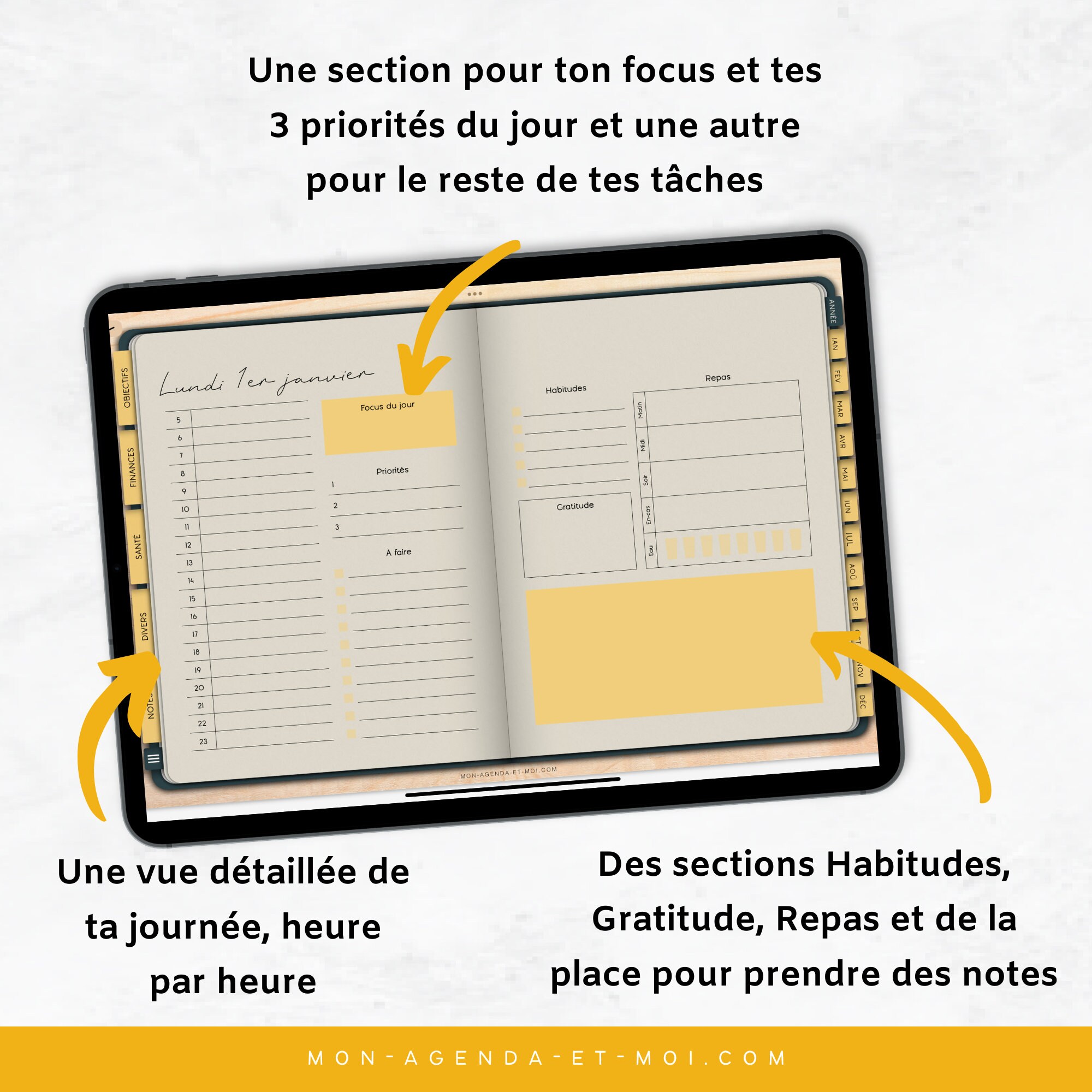French 2024 Digital Agenda Dated Digital Planner With - Etsy