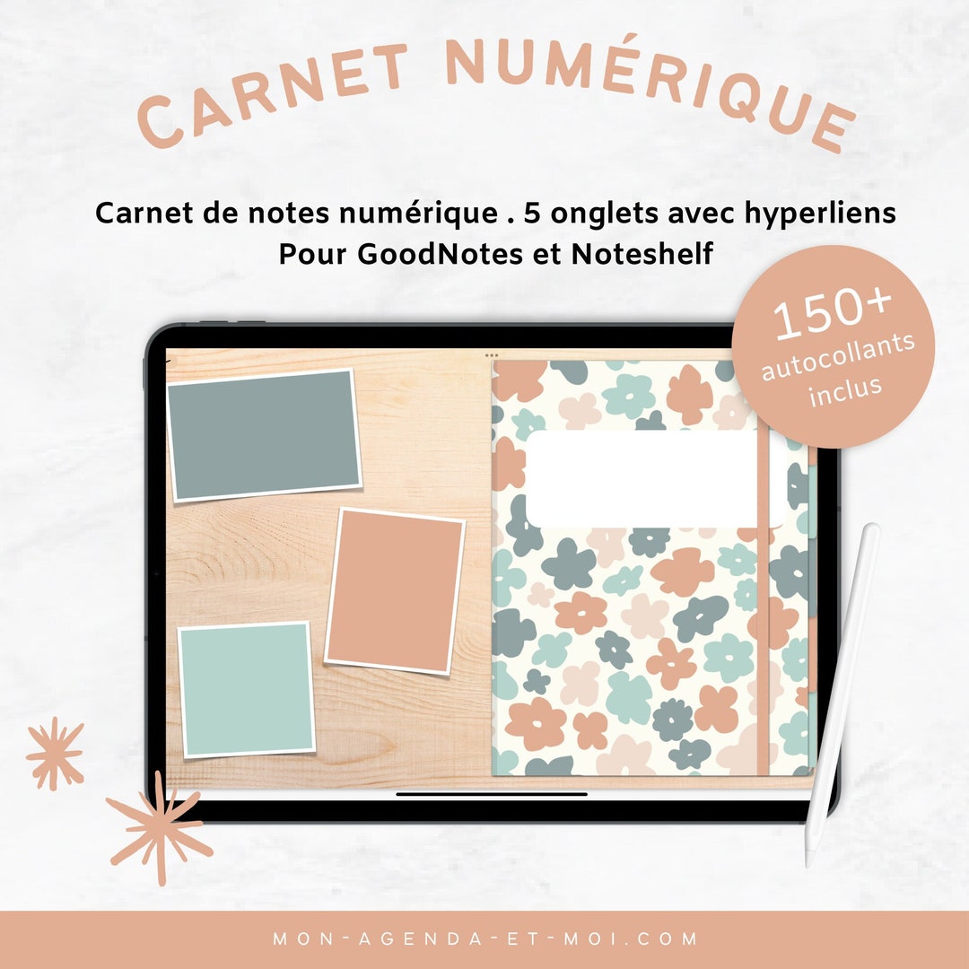 Digital Notebook, Digital Notepad, Digital Notebook, PDF, 5 Tabs With ...