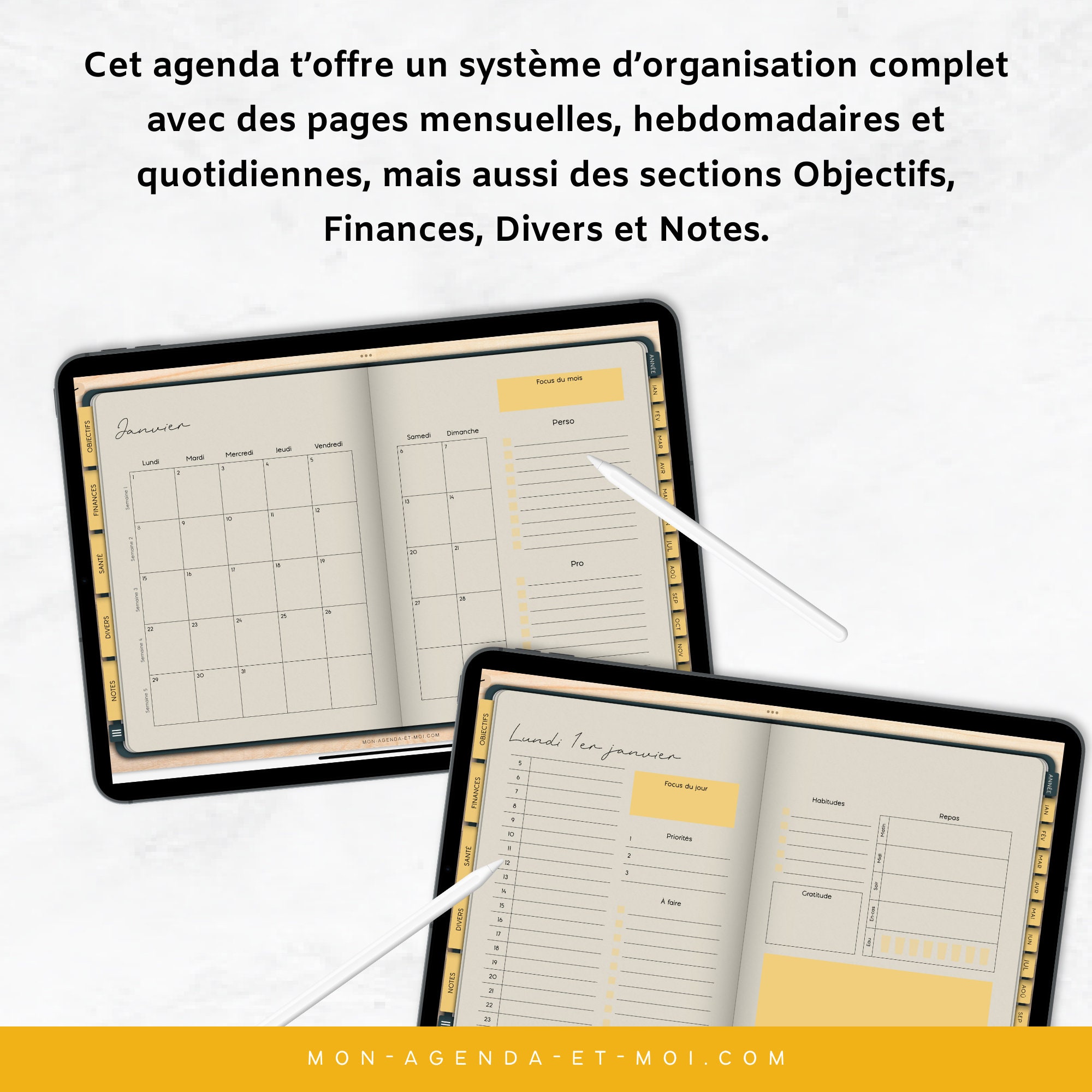 French 2024 Digital Agenda Dated Digital Planner With - Etsy