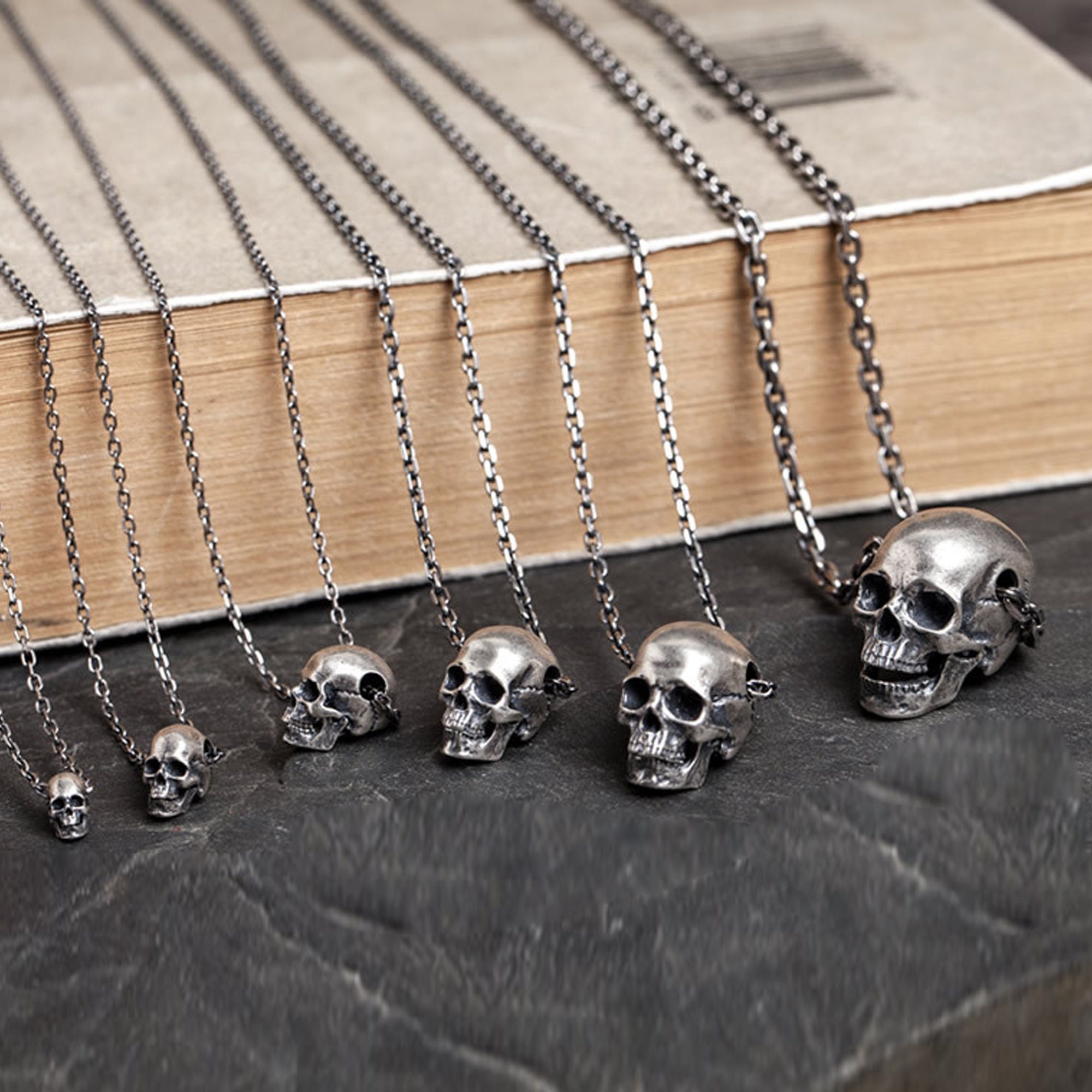 Sterling Silver Skull Charms 925 Silver Skull Pendant Punk - Etsy