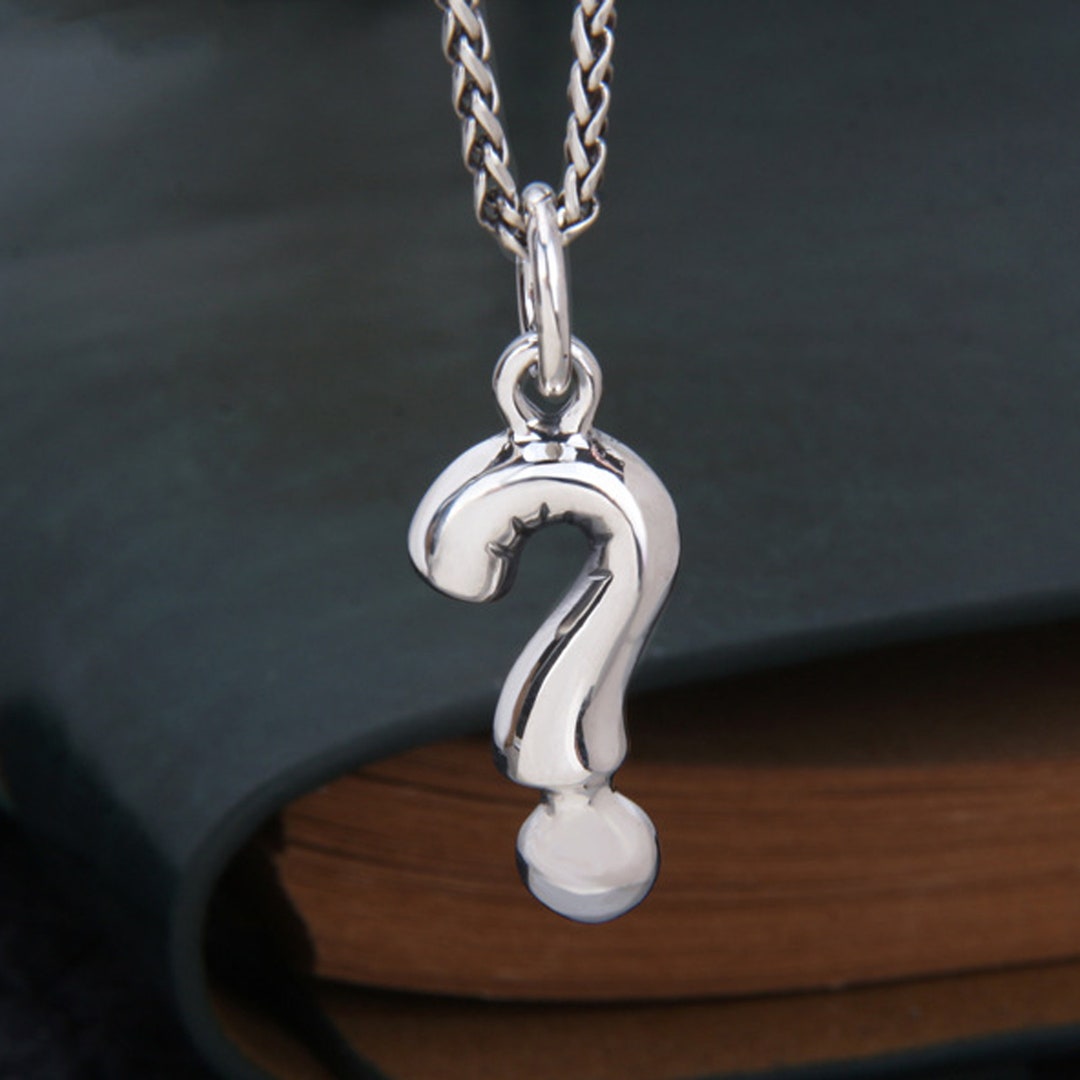 Question Mark Pendant, 925 Sterling Silver Jewelry, Punctuation Charm ...