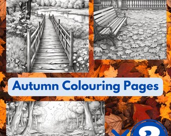 Fall Coloring Pages Autumn Coloring Pages for Adults Teen - Etsy