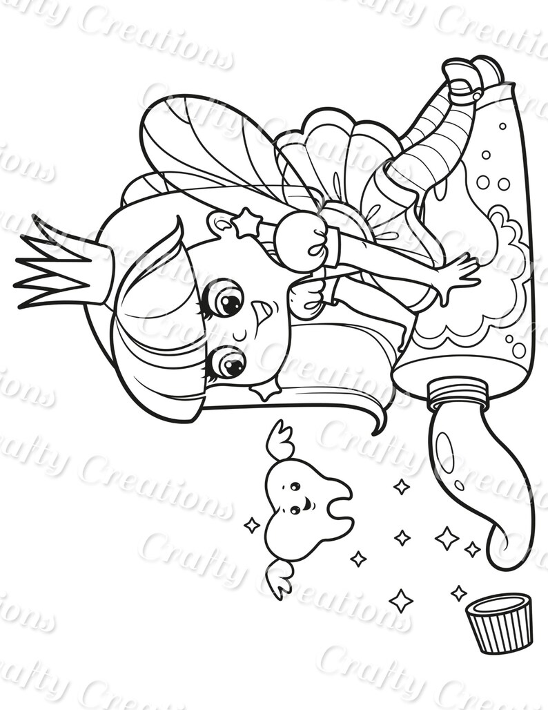 9 Printable Tooth-fairy Coloring Pages - Etsy