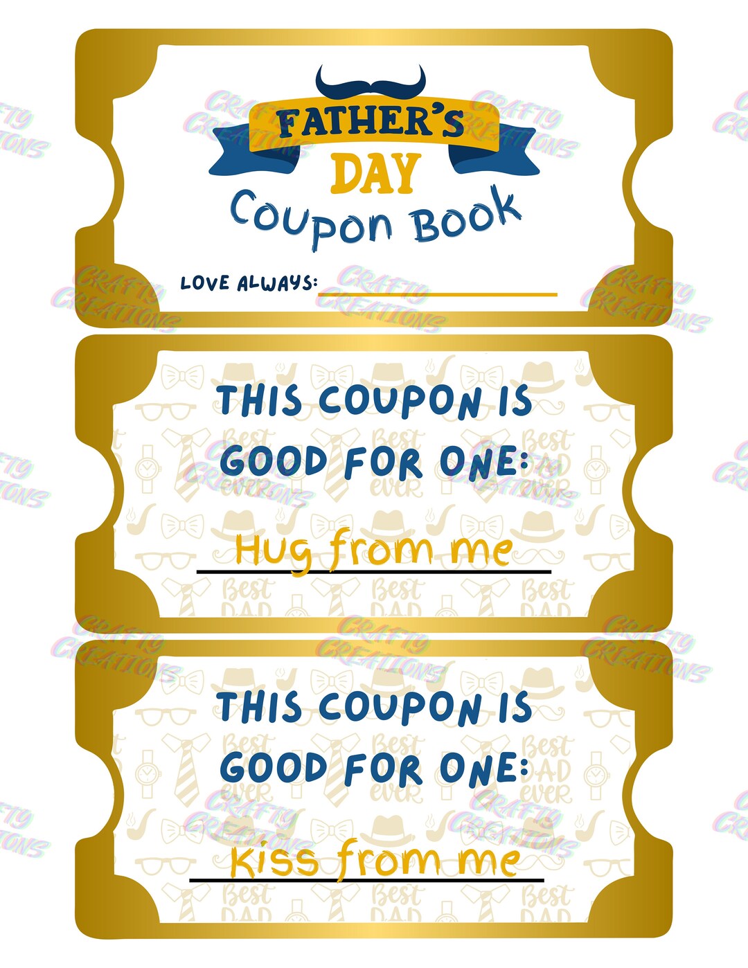 Printable Father's Day Coupon Book - Etsy