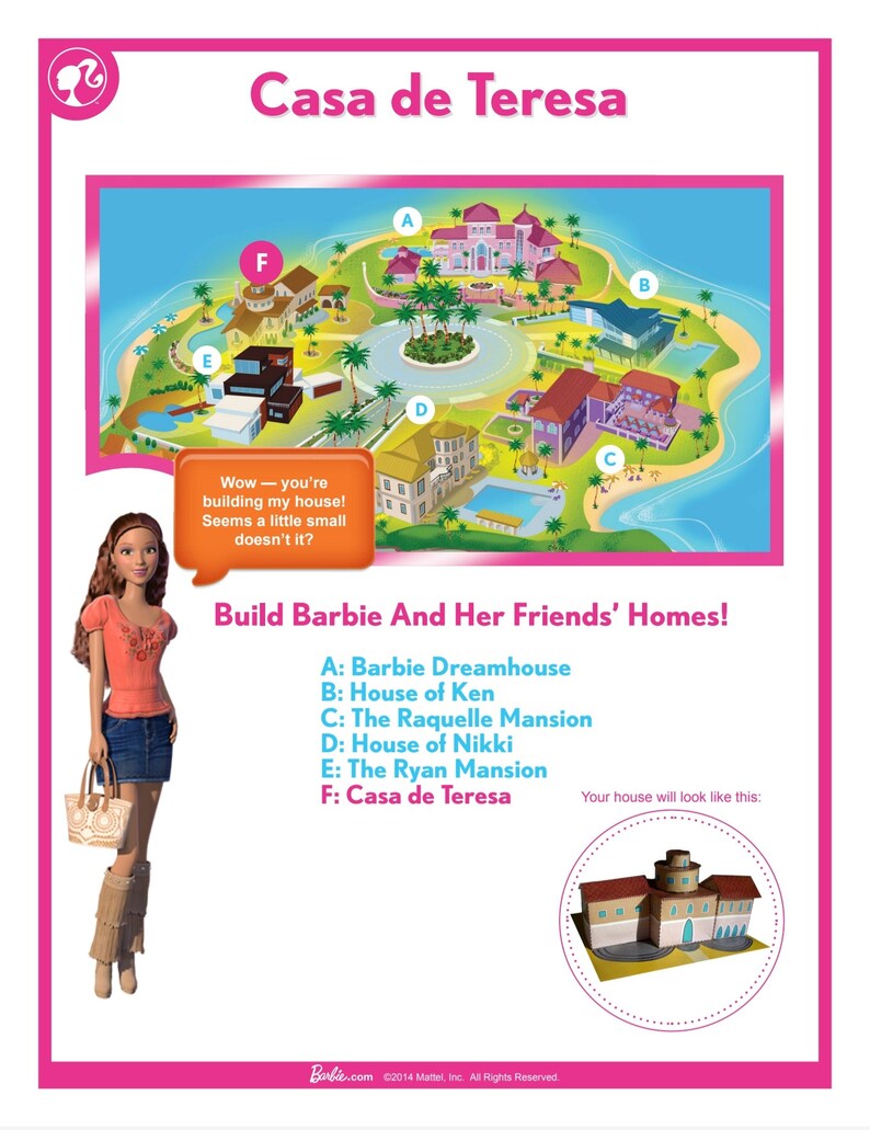 Printable 'casa De Teresa' BARBIE Craft - Etsy Australia