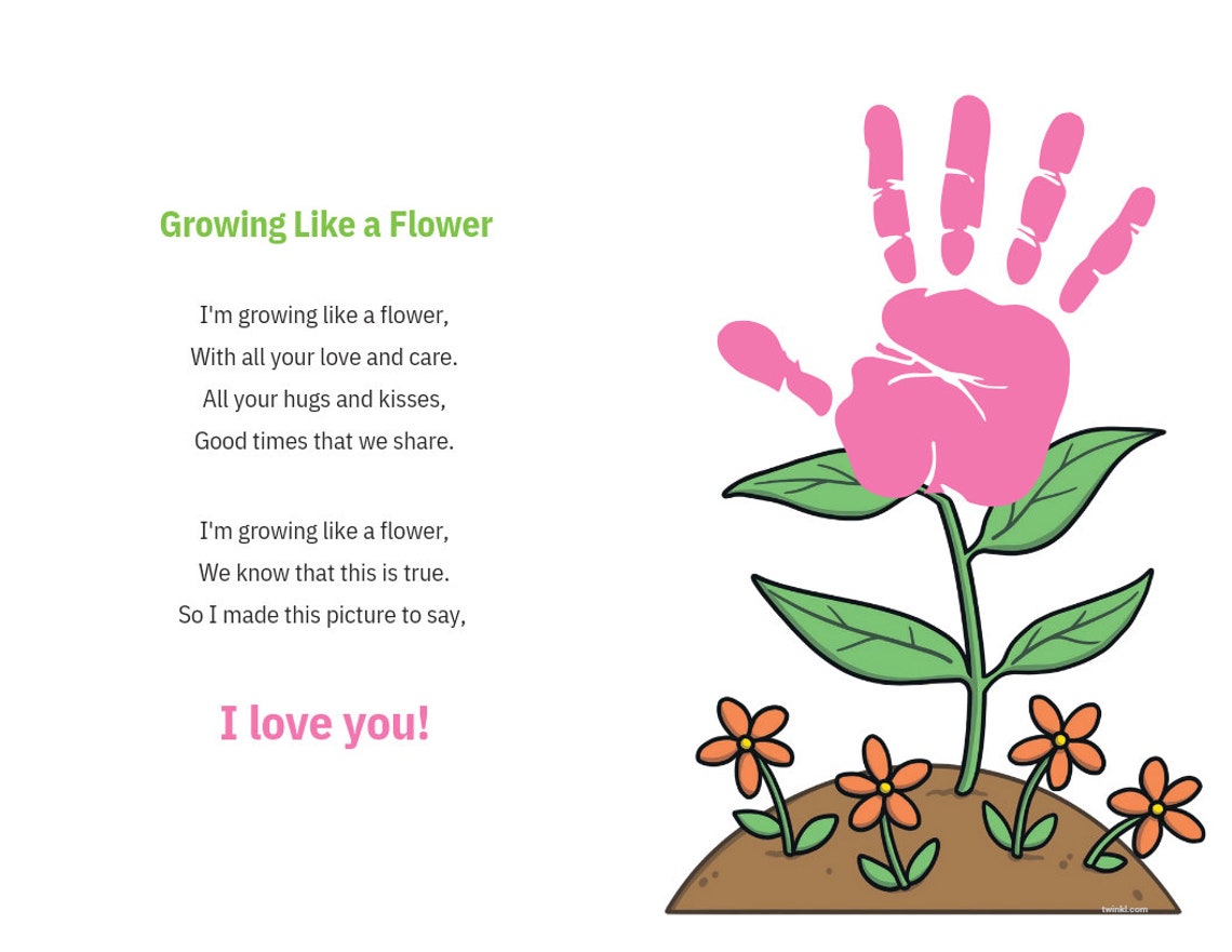 Printable Mother’s Day Flower Handprint Card Craft! - Etsy