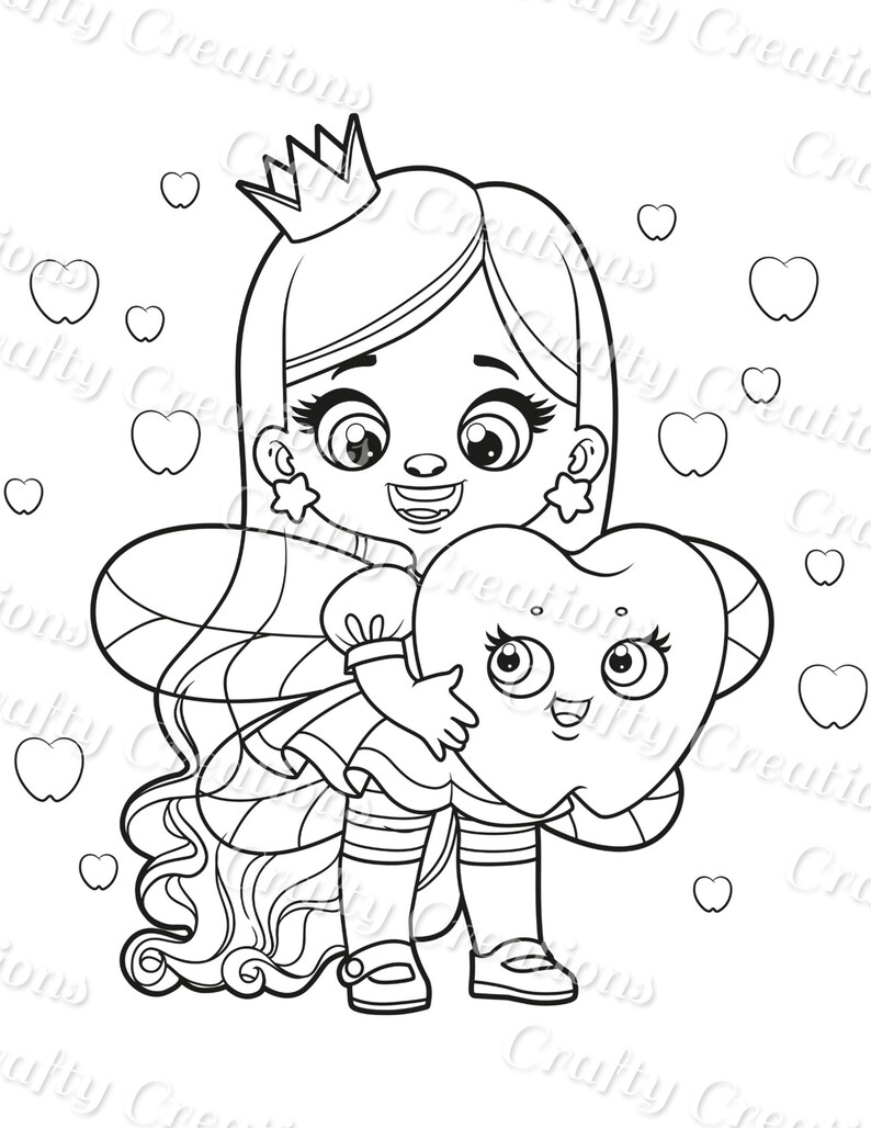 9 Printable Tooth-fairy Coloring Pages - Etsy