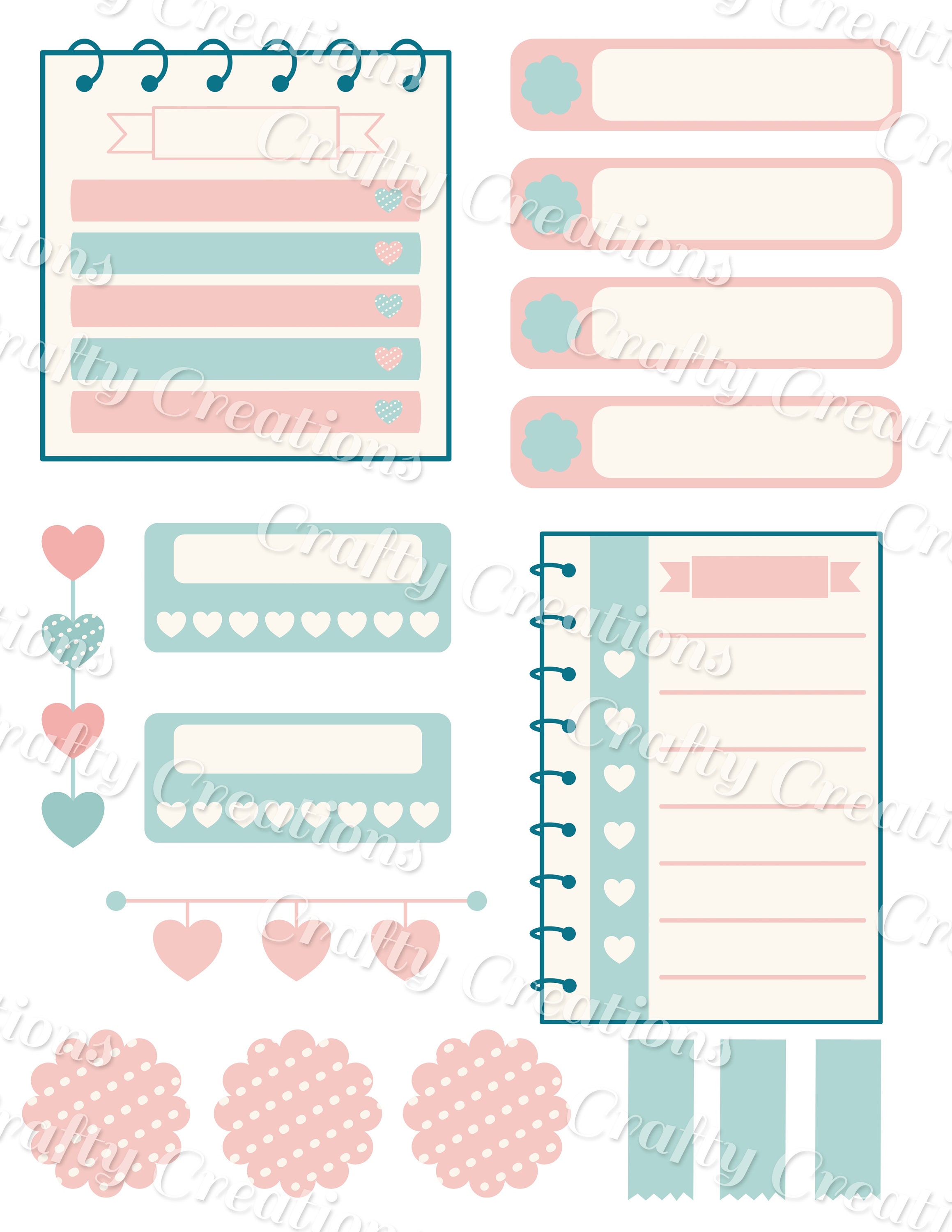 Printable Pastel Planner Stickers - Etsy
