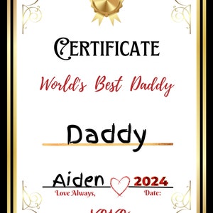 Printable Father's Day Certificate - Etsy