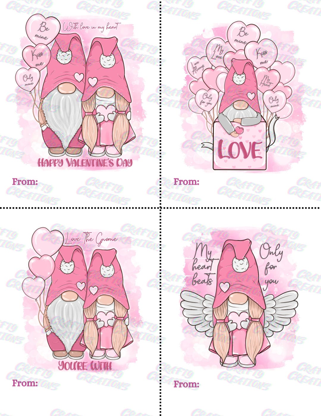 Printable Gnome Valentines - Etsy