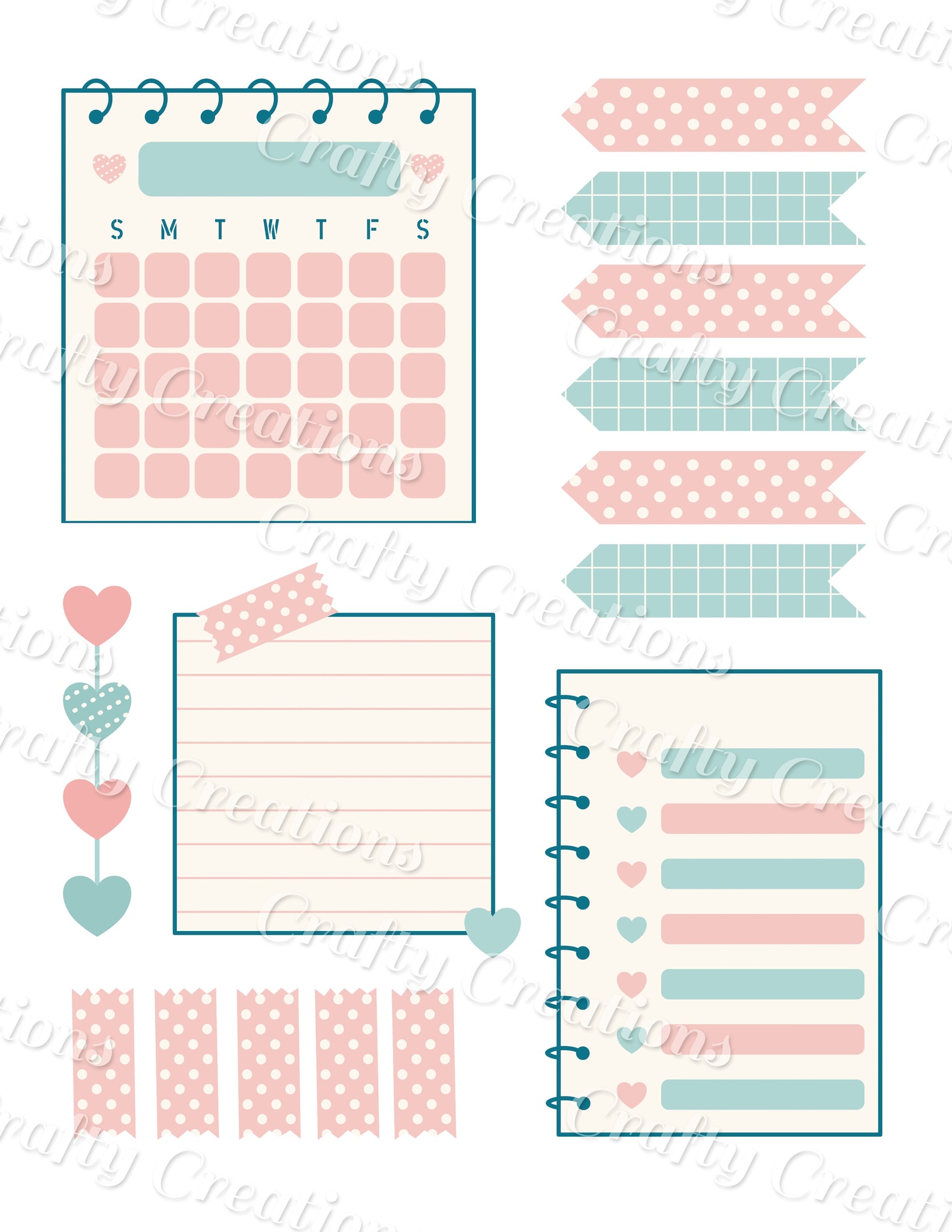 Printable Pastel Planner Stickers - Etsy