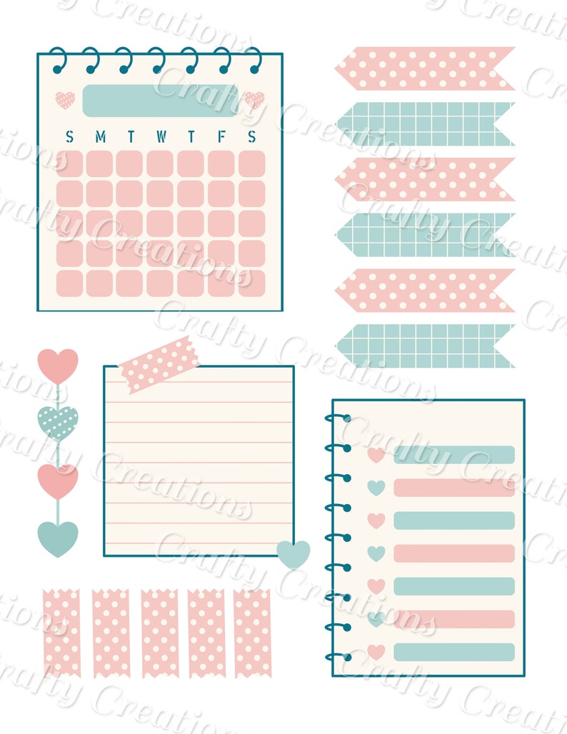 Printable Pastel Planner Stickers - Etsy