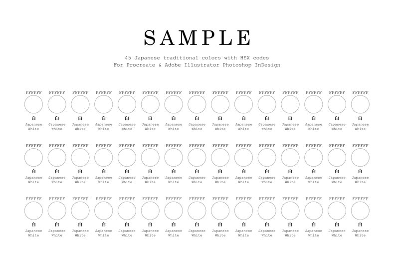 45 Japanese Traditional Colors With HEX Code Digital Colour Palette ...