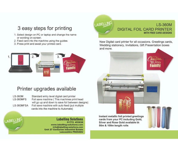 Greetings Card Stationery Printer Metallic Foil Machine Greetings Card ...