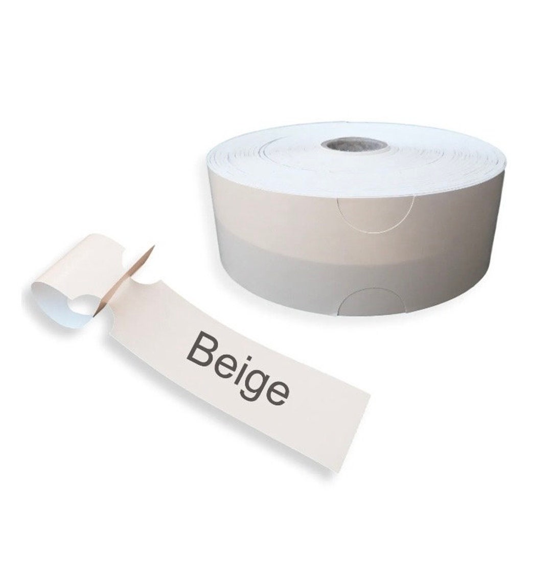250 X Roll Beige Tags Wrap Around Coded Poly Identification Markers ...