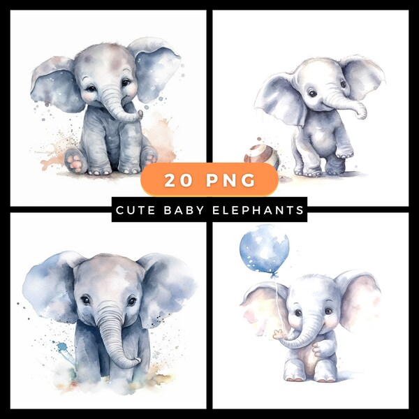 Elephant Watercolor - Etsy