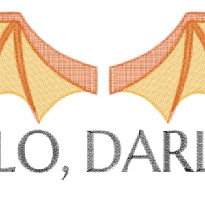 ACOTAR Embroidery Designs - Hello Darling and Bat Wings Embroidery File ...