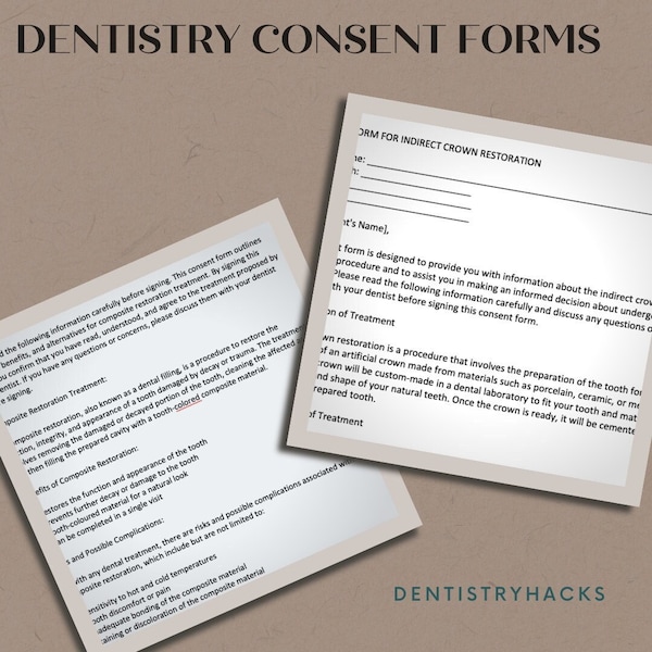 Dental Restoration Consent Forms - Etsy