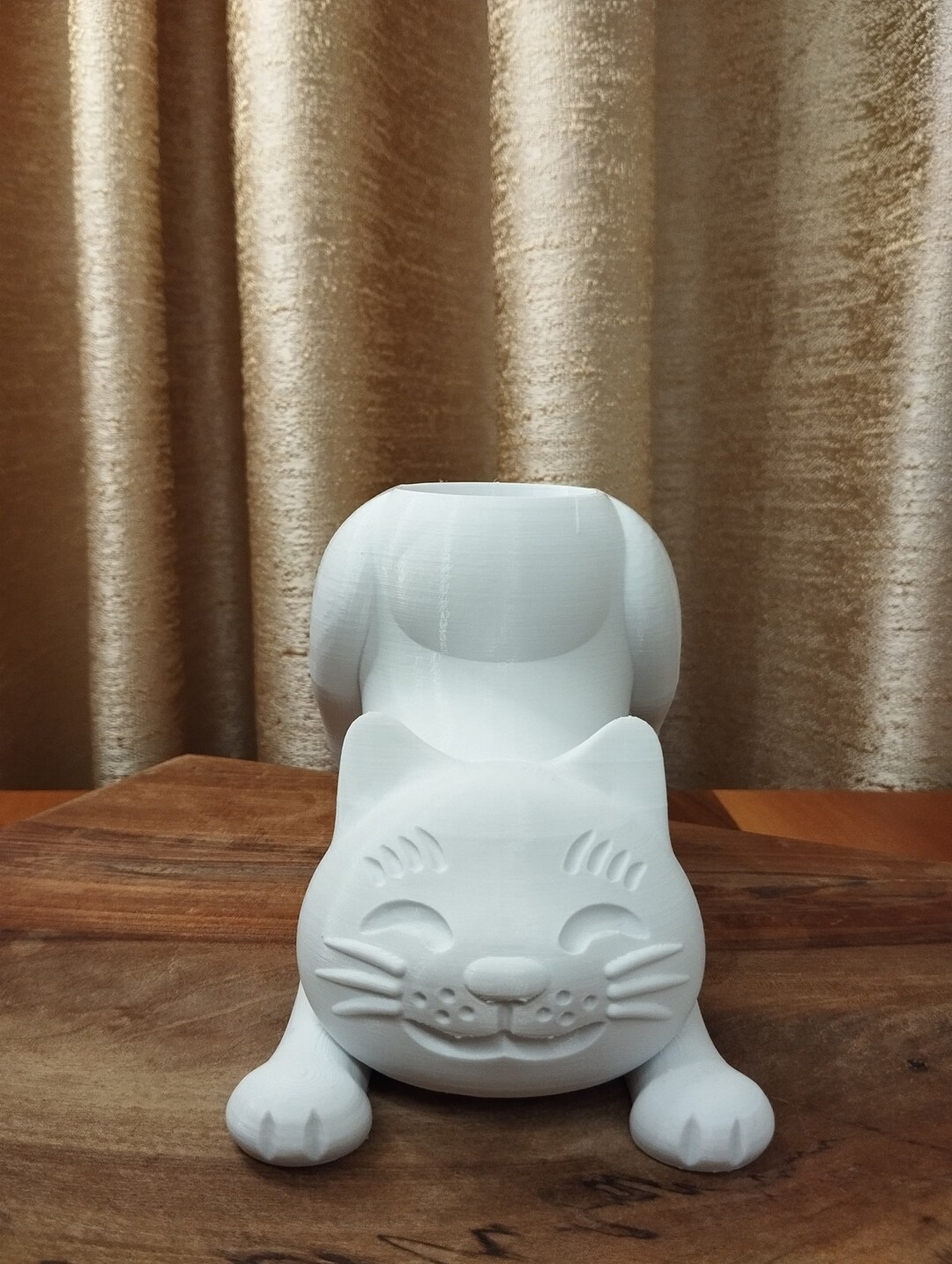 Cat Design Pen Holder & Cactus and Flower Holder - Etsy