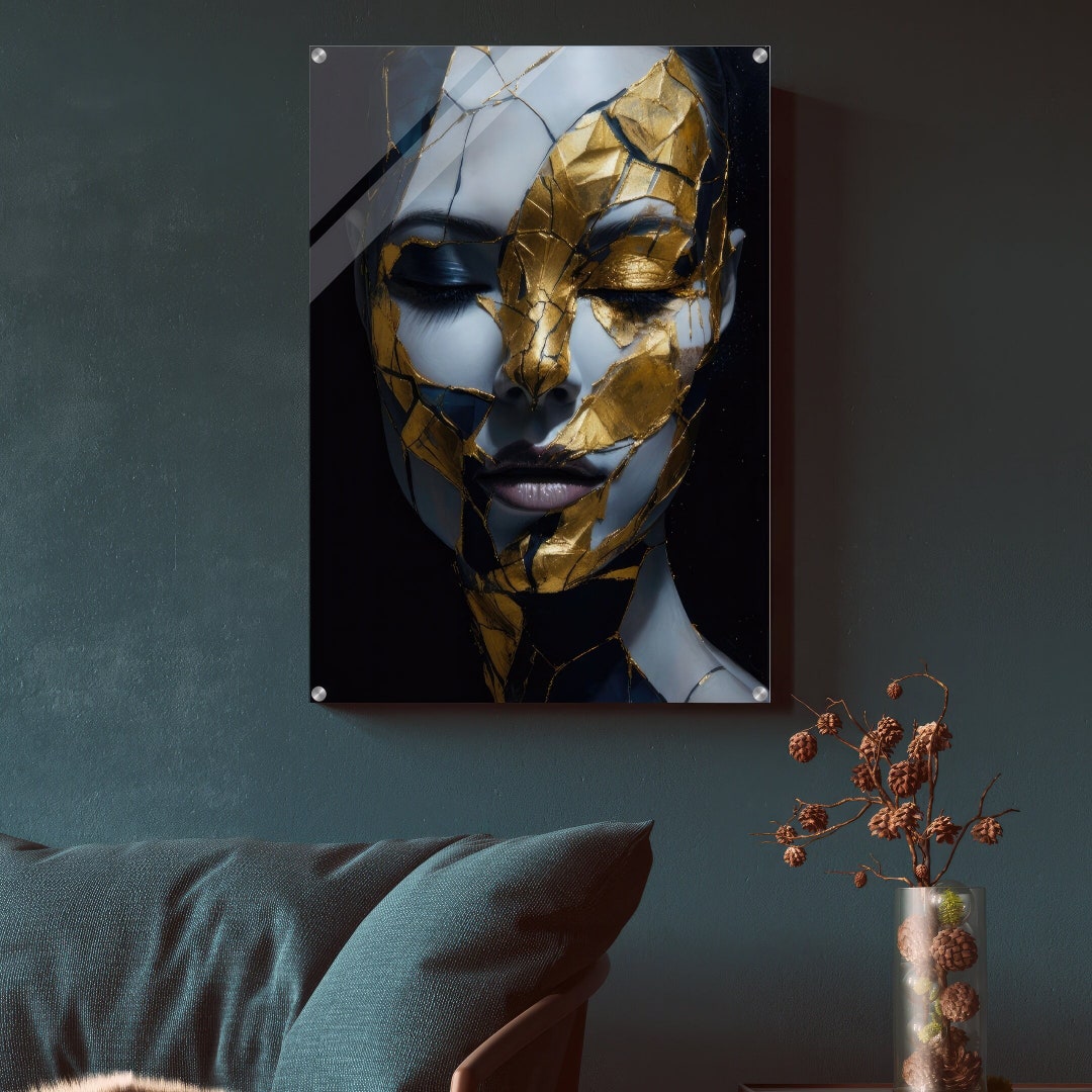 Kintsugi Woman - Acrylic Print, Kintsugi Lion - Acrylic Print, Abstract ...